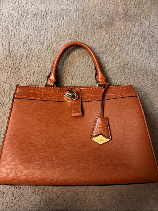 Aldo | Bags | Aldo Tan Crocaccent Structured Satchel | Poshmark